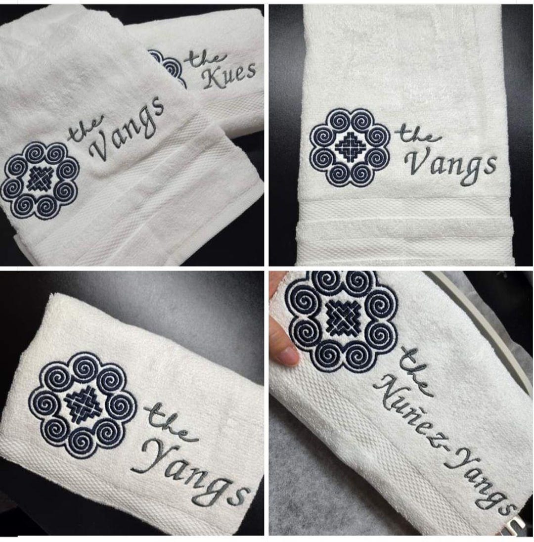 Embroidered Towel With Hmong Design & Last Name - Etsy