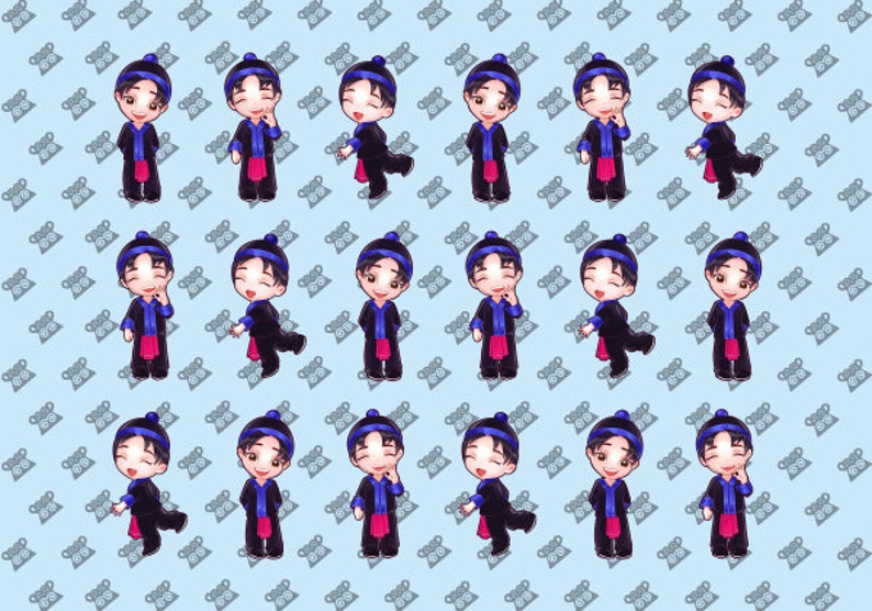 Hmong Chibi Character With Hmong Design Flannel Fleece Blanket 51x58 ...