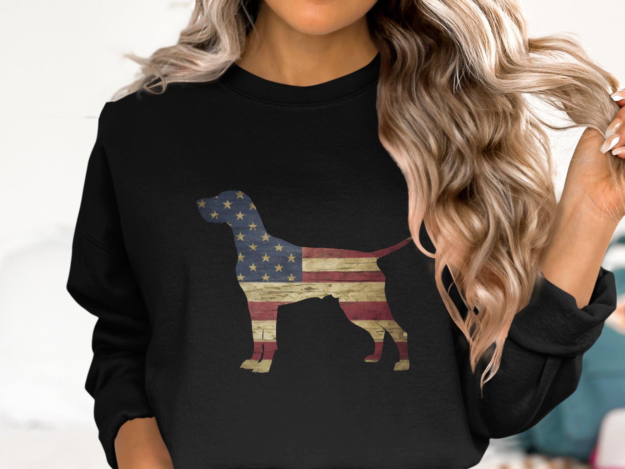 American Flag German Shorthaired Pointer Sweatshirt, GSP Shirt ...