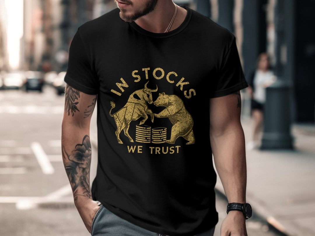 Vintage Stock Market T-shirt, Bull and Bear in Stocks We Trust ...