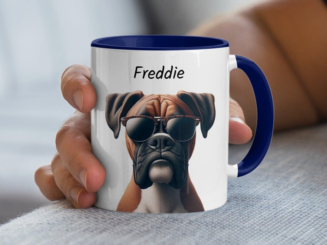Personalized Boxer Mug, Customize With Your Dog's Name, Cool Boxer With ...