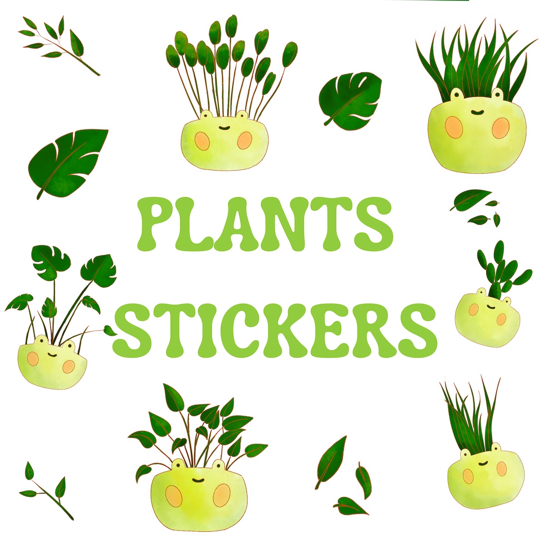 Plants Sticker Pack Lush Botanical Potted Plant Decals for Planner ...