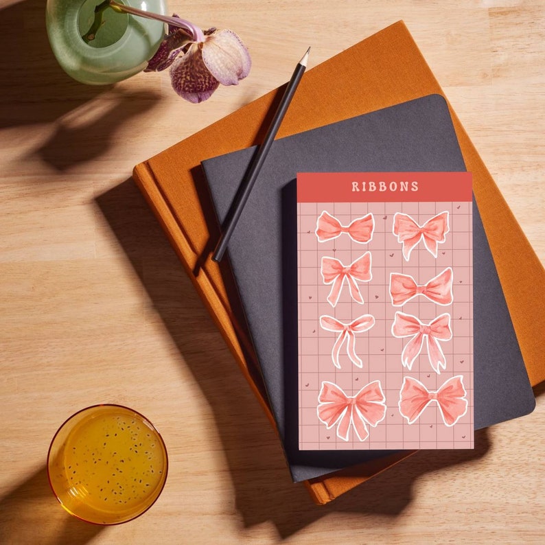 Pink Ribbons Stickers Pack Vibrant Adhesive Perfect for Scrapbooking ...