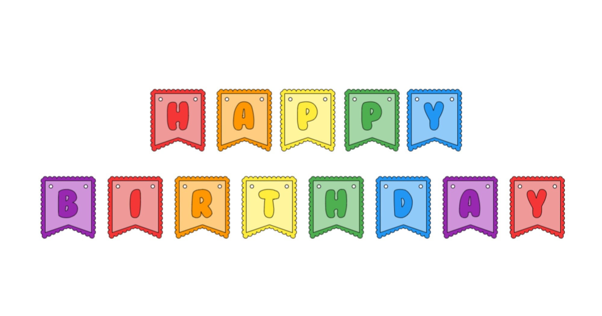 Rainbow Colored "happy Birthday" Banner With Customizable Font and Name ...