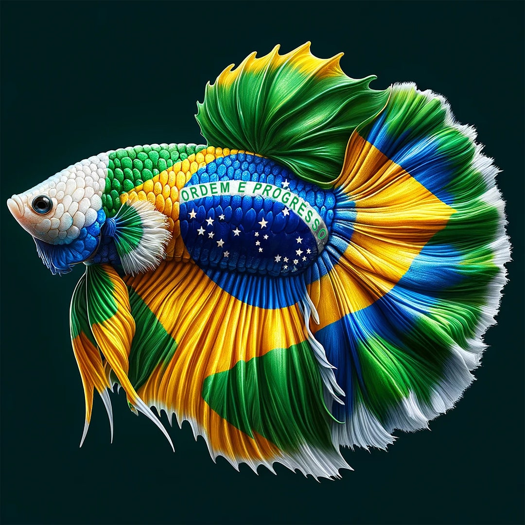 Thai Fighting Fish, Isolated Image, Digital Art Print. - Etsy