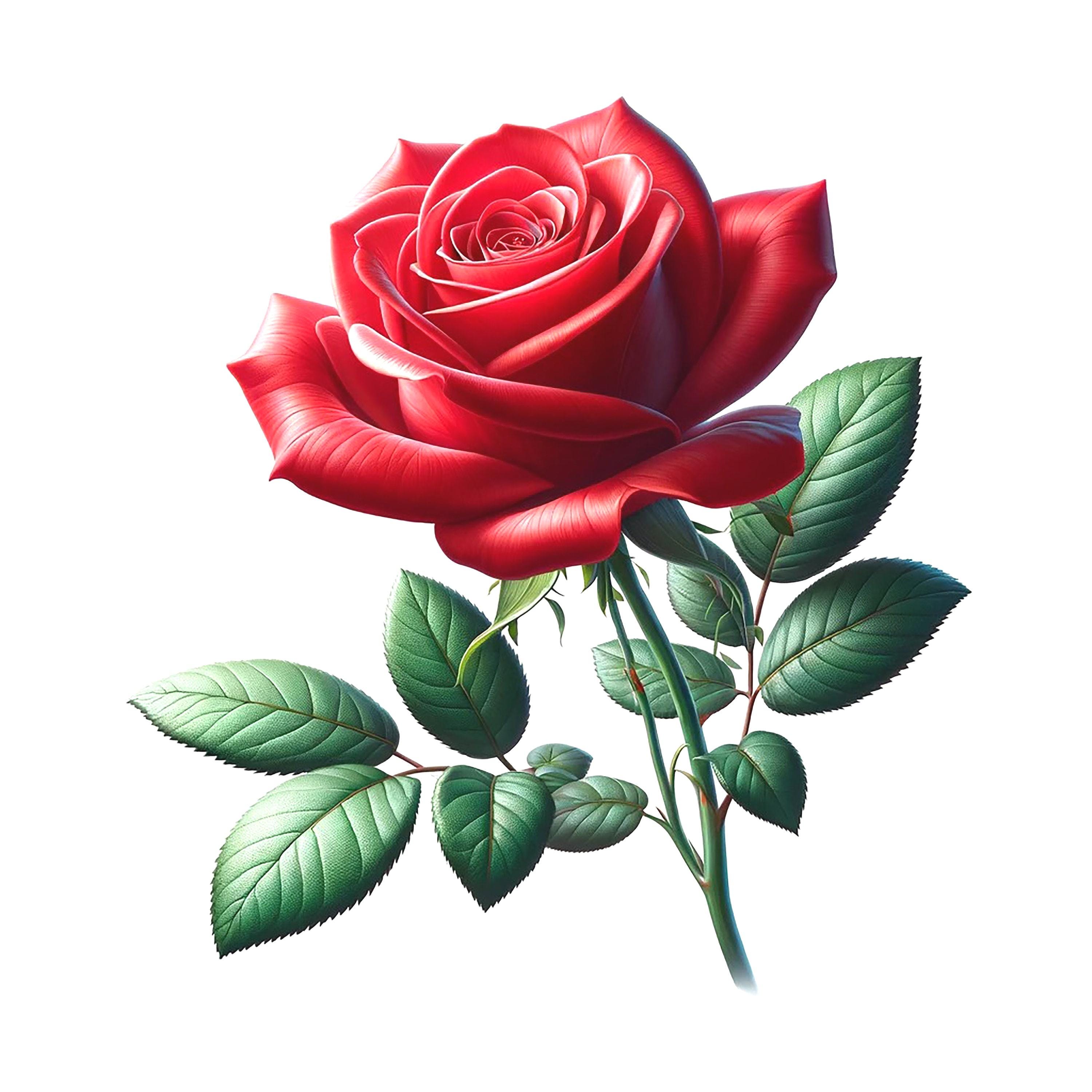 Red Rose, Isolated Image, Digital Art Print. - Etsy