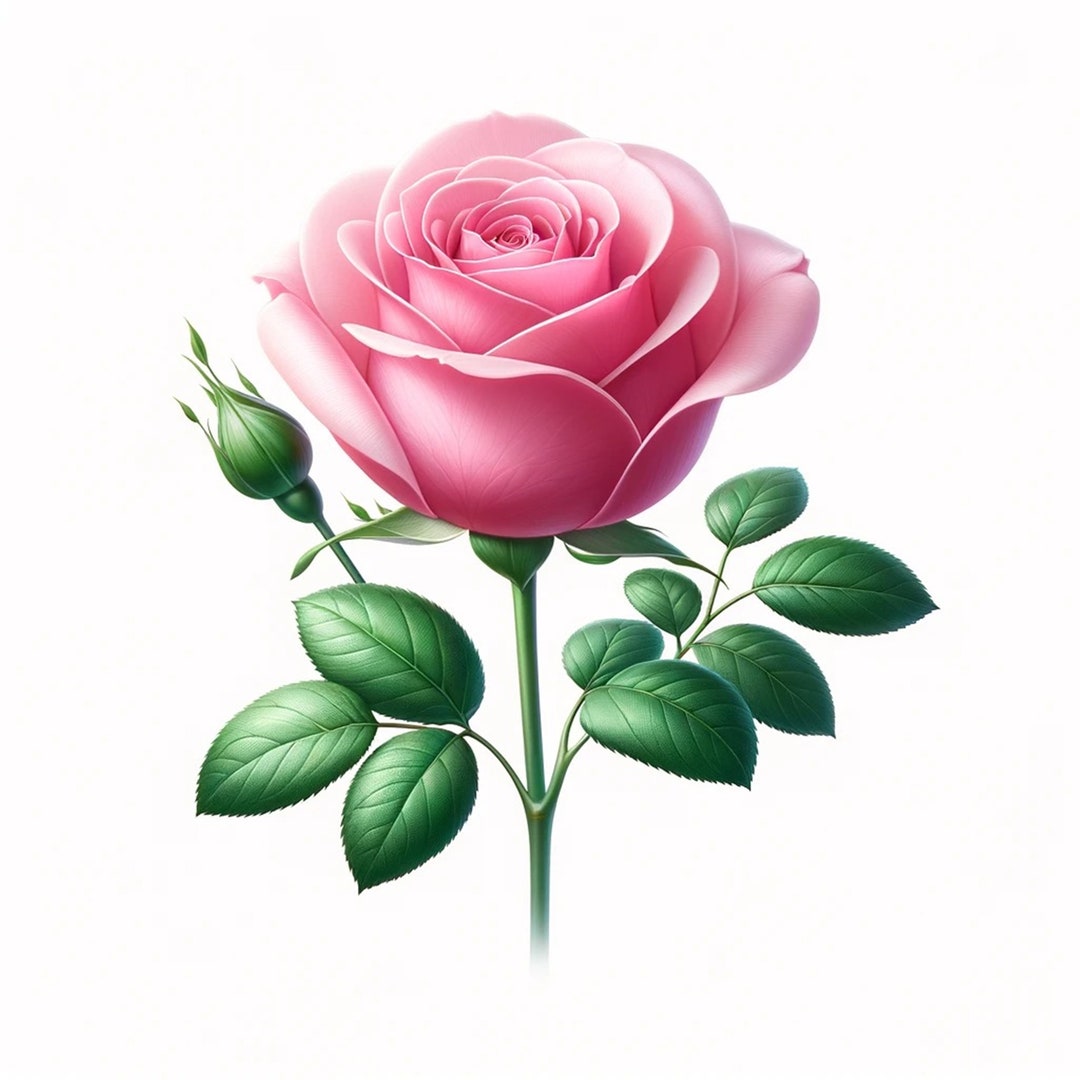 Pink Rose, Isolated Image, Digital Print. - Etsy