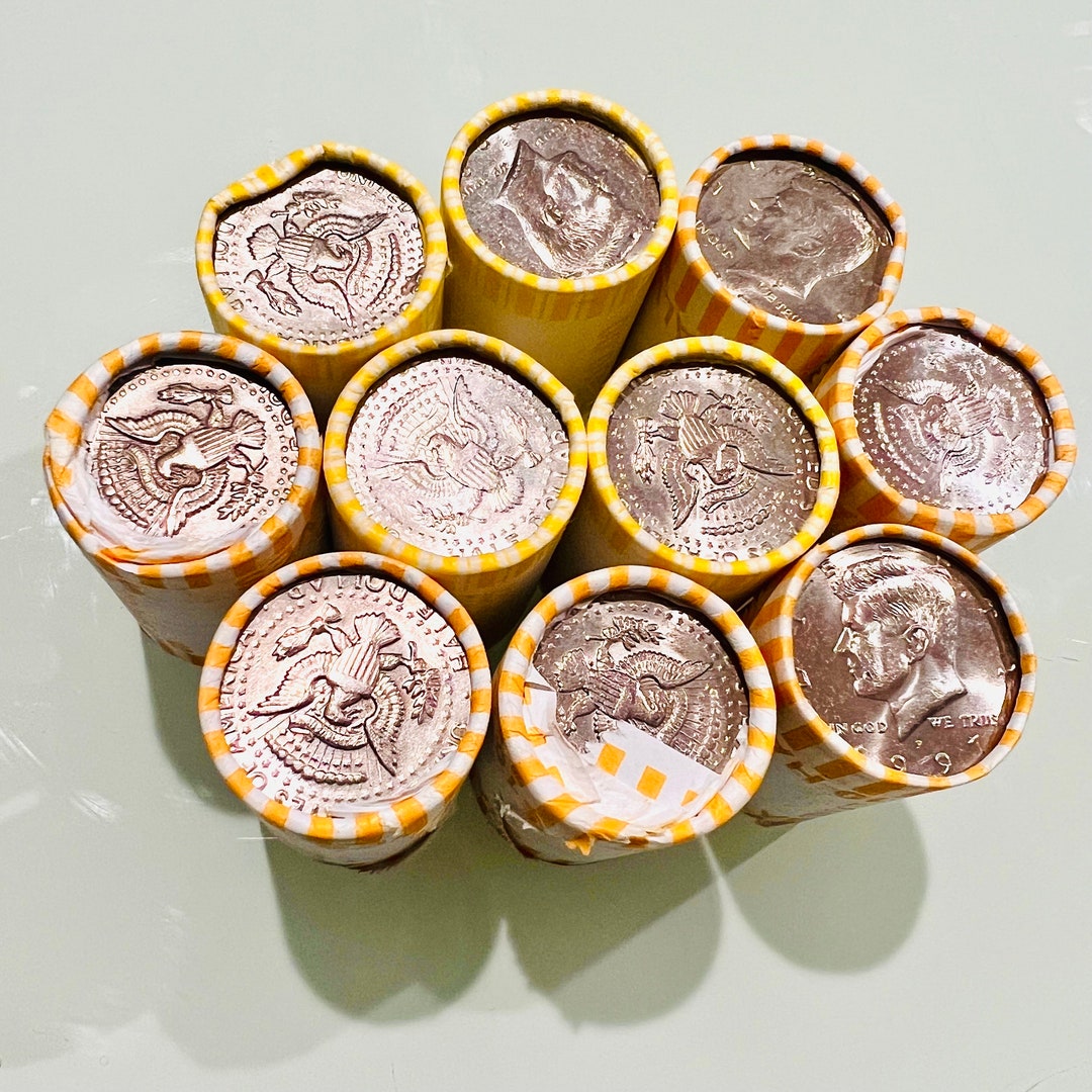 10 X Unsearched Half Dollar Coin Rolls 10FV Silver Possible - Etsy