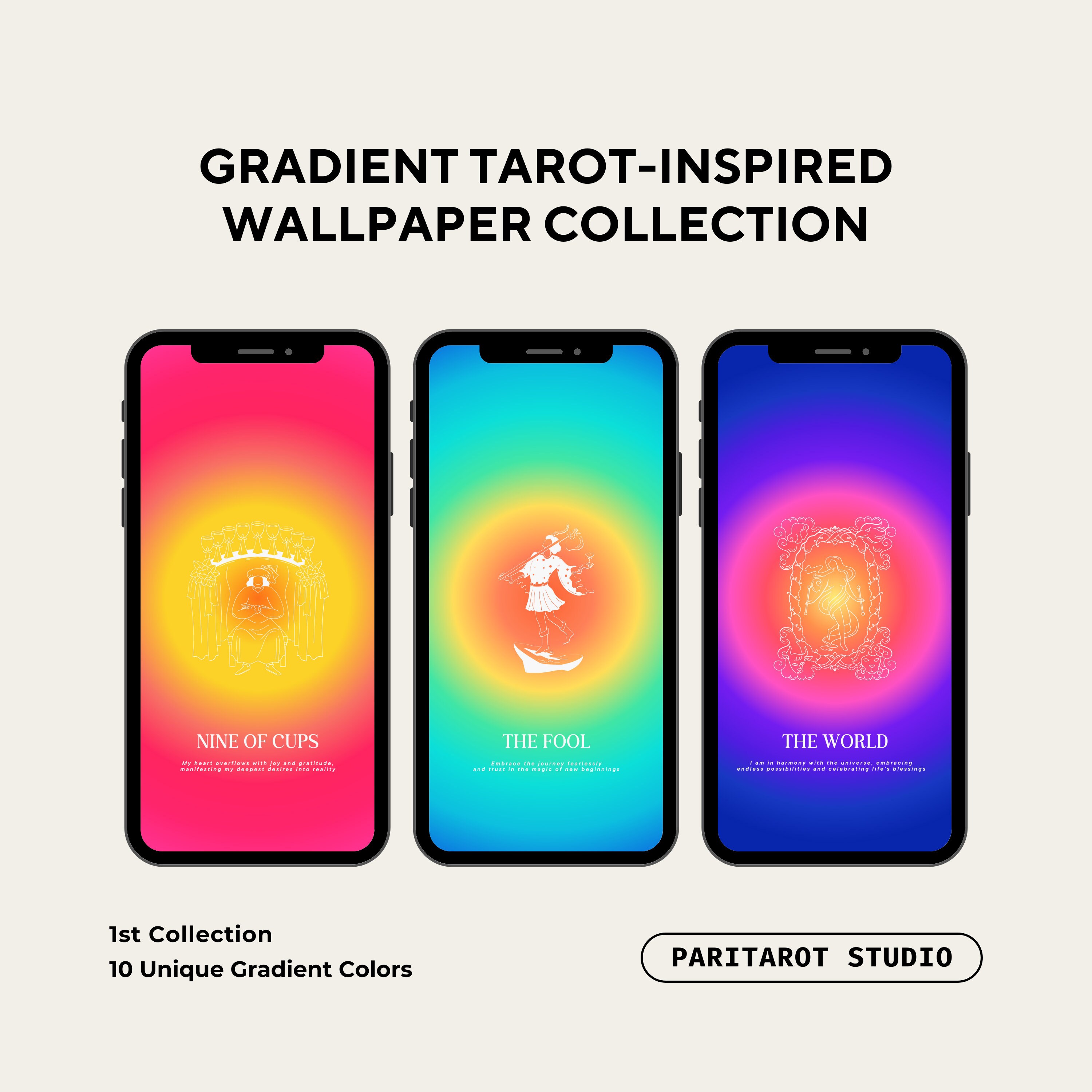 10 Aura Gradient Tarot Phone Wallpapers, Aesthetic iPhone and Phone ...