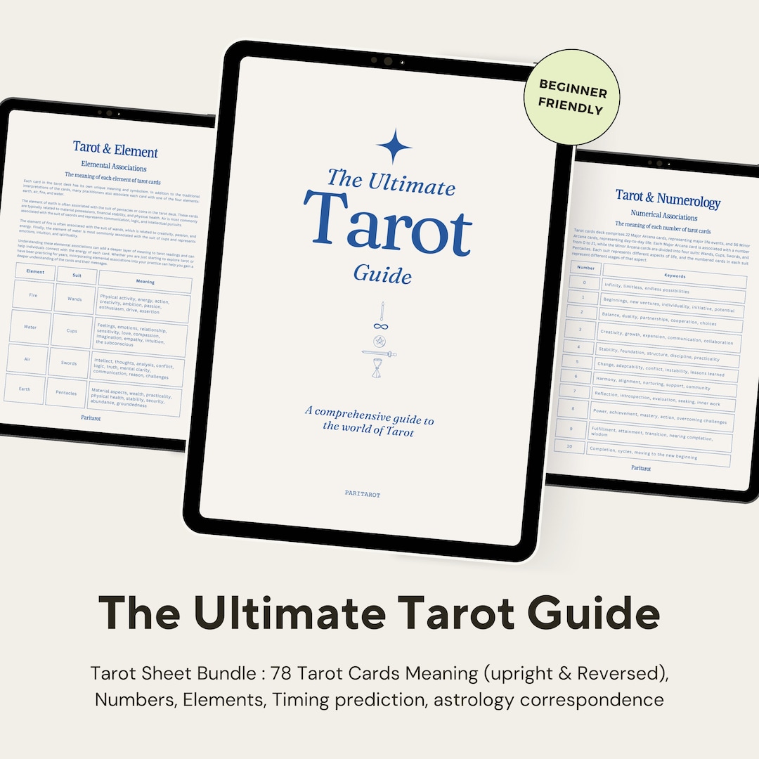 The Ultimate Tarot Guide : Tarot Sheet Bundle | 78 Cards Meanings ...