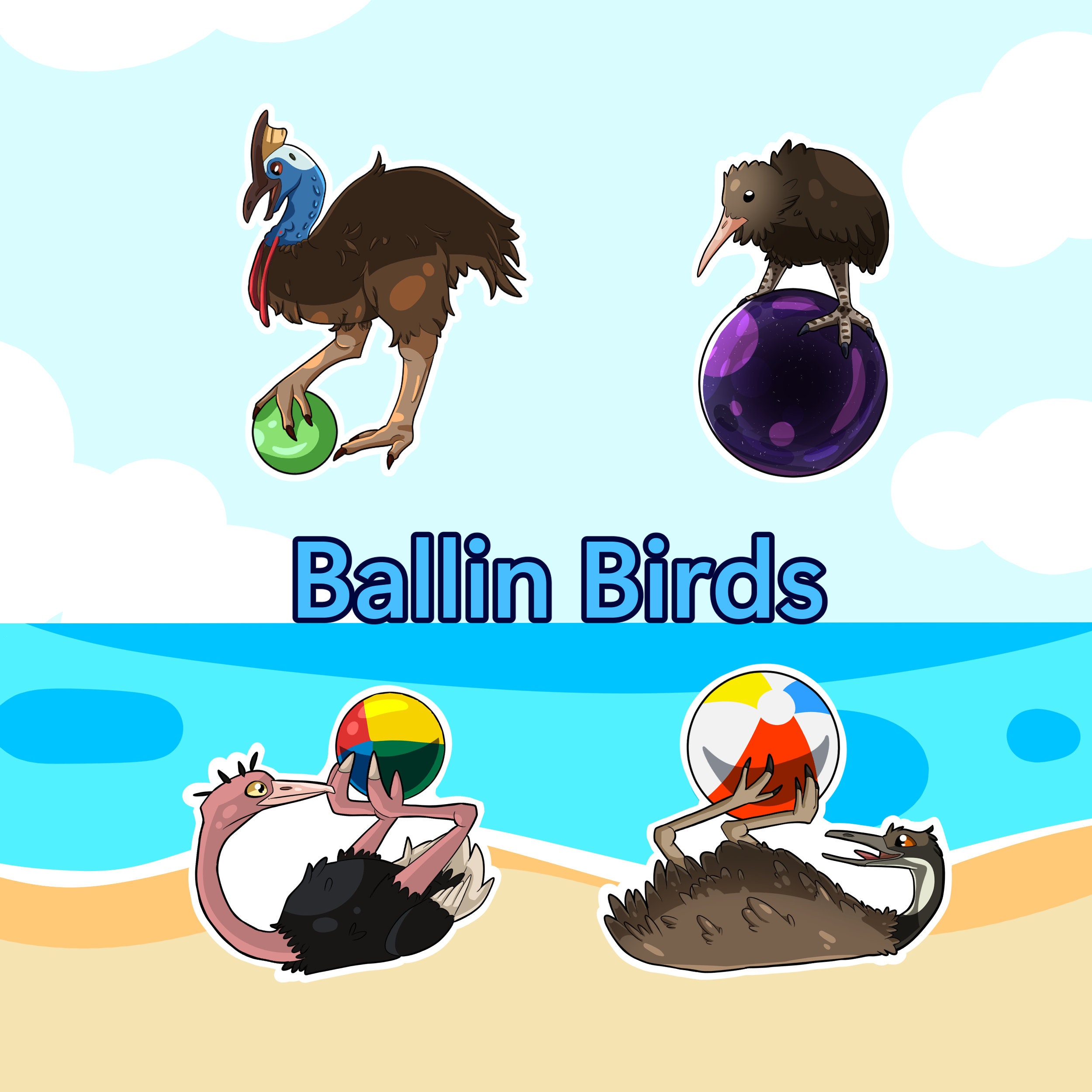 Ballin Birds Sticker - Etsy