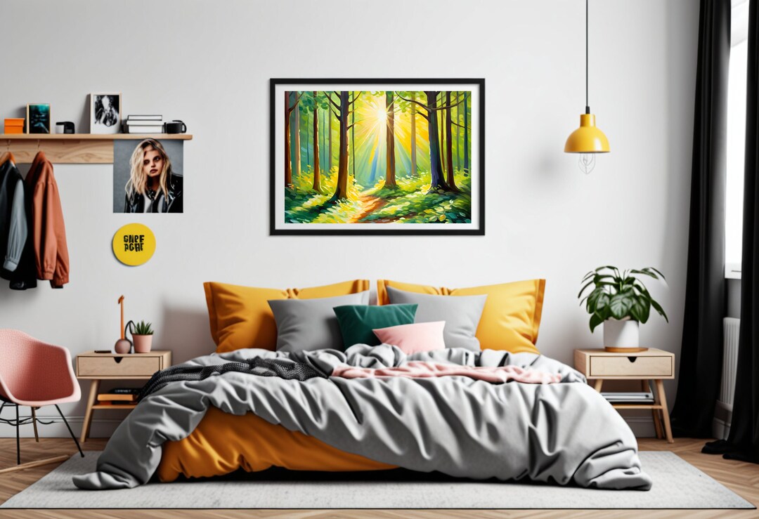 Radiant Dawn in Enchanted Forest Monet-inspired Digital Landscape ...