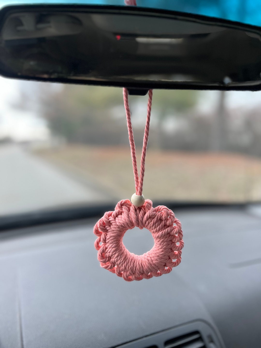 Macrame Car Diffuser/rear View Mirror/flower - Etsy