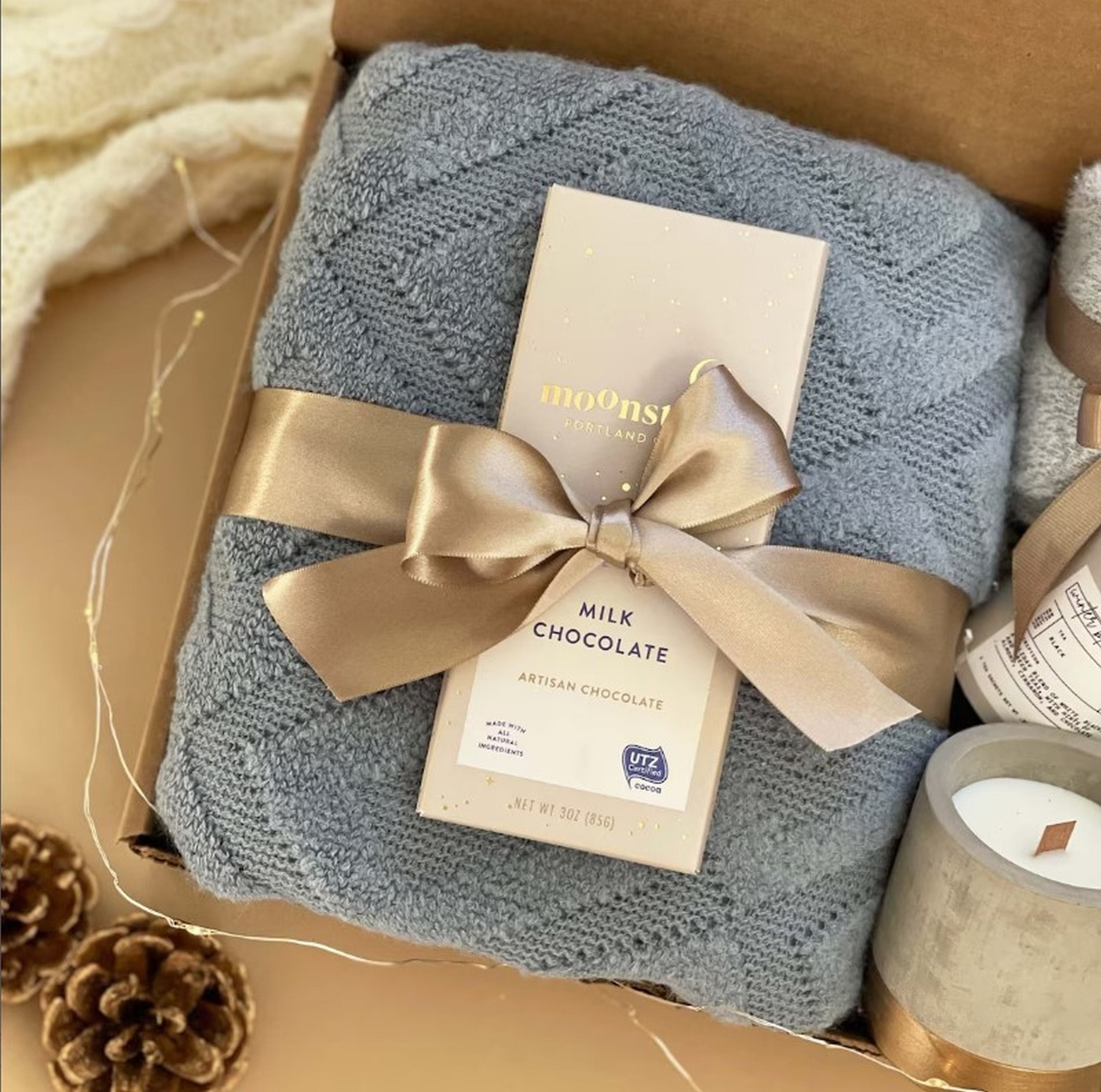 Cozy Gift Box With Blanket, Socks, Candle Classy Gift Basket for Women ...