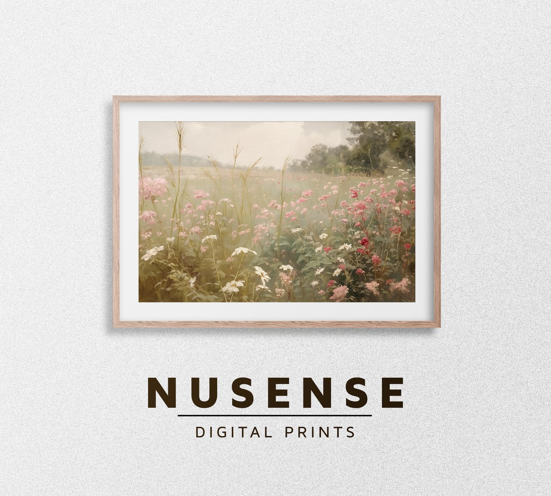 Wildflower, Grassland Landscape, Printable Art, Digital Artwork, Home ...
