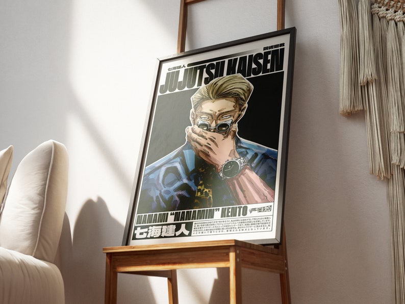 Jujutsu Kaisen Nanami - Minimalist Anime Wall Print | Manga Art Decor ...
