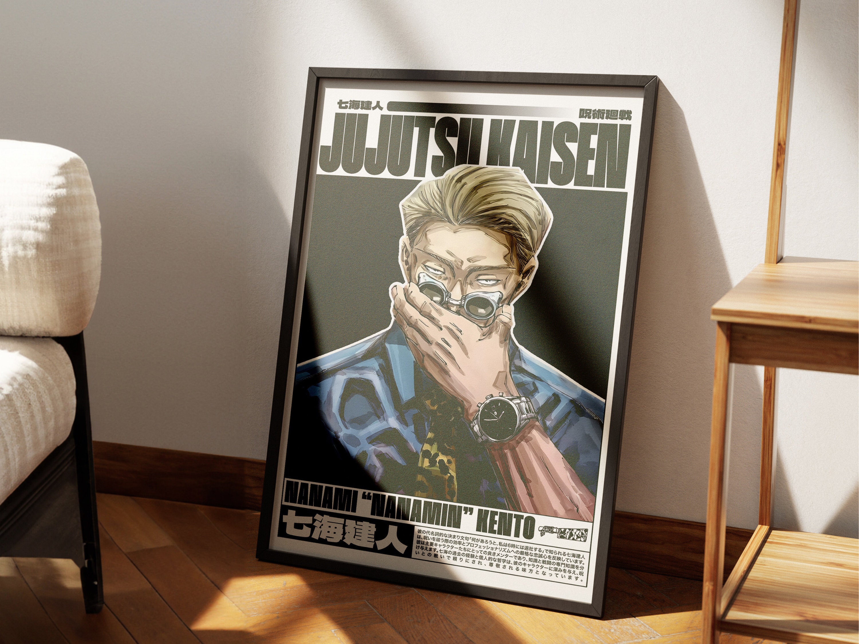 Jujutsu Kaisen Nanami Minimalist Anime Wall Print Manga Art Decor ...