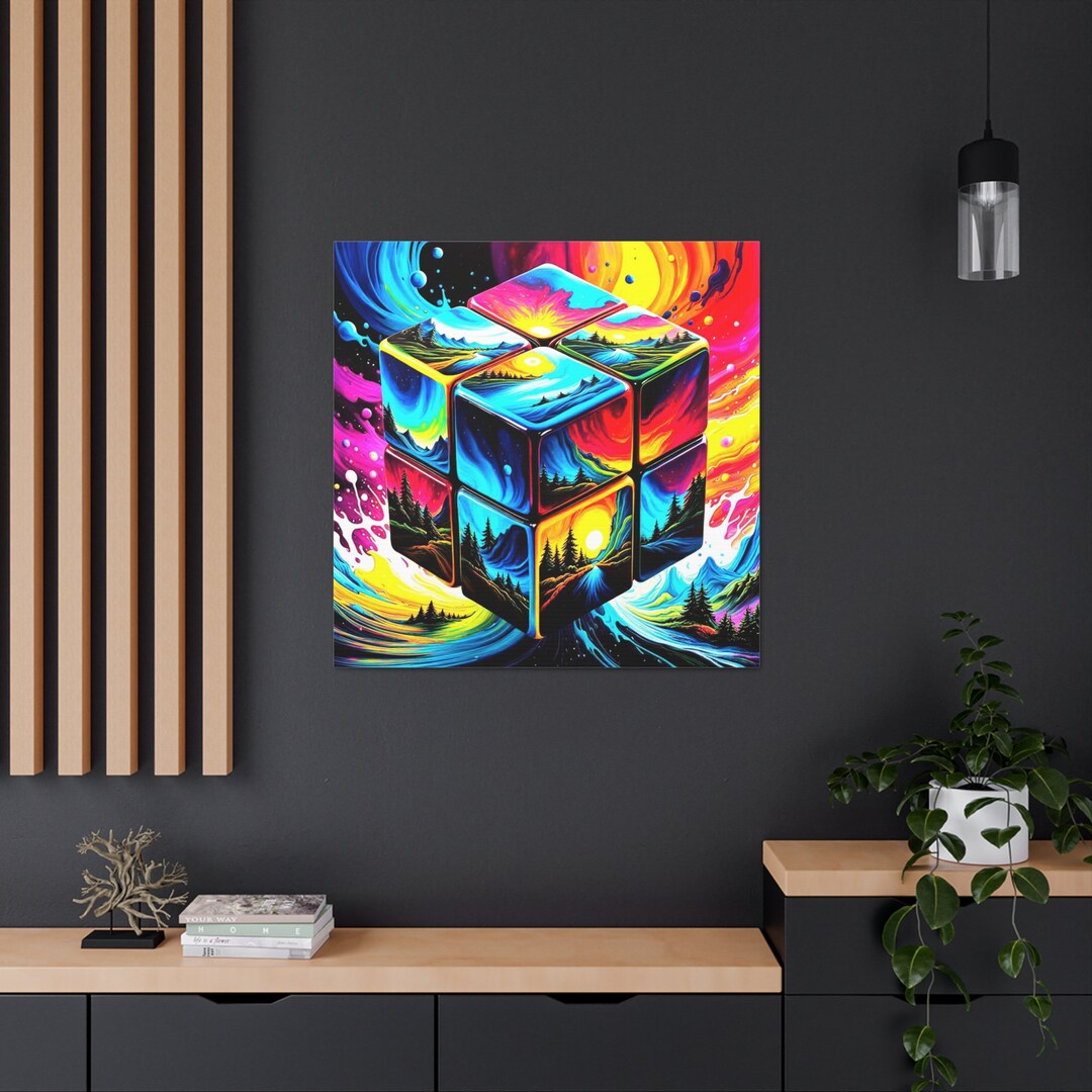 3D Rubik's Cube Canvas Gallery Wraps - Etsy