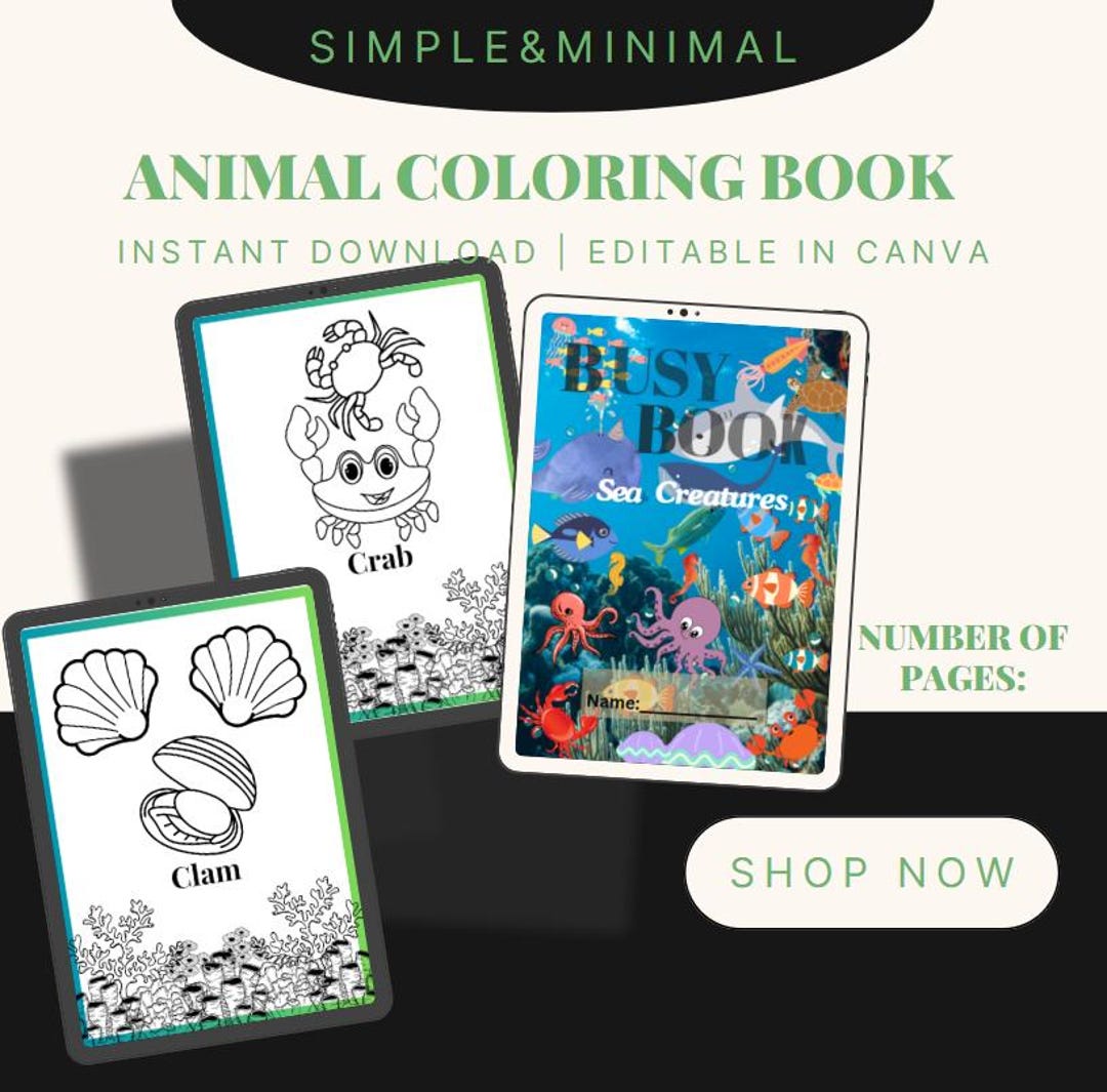 Busy Book ( Sea Creatures ), Busy Book for Kids, Quiet Book for Kids - Etsy