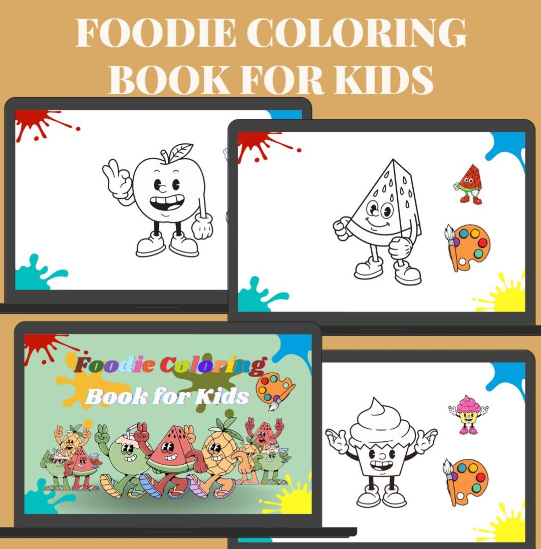 Foodie Coloring Book for Kids, Simple Foodie Coloring Book for Kids ...