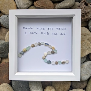 Sea Glass Wave Art: Hand Stamped Coastal Saying, Nautical Decor - Etsy
