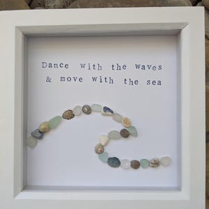 Sea Glass Wave Art: Hand Stamped Coastal Saying, Nautical Decor - Etsy