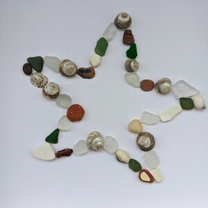 Sea Glass Starfish Art: Handcrafted Coastal Decor in White Frame - Etsy