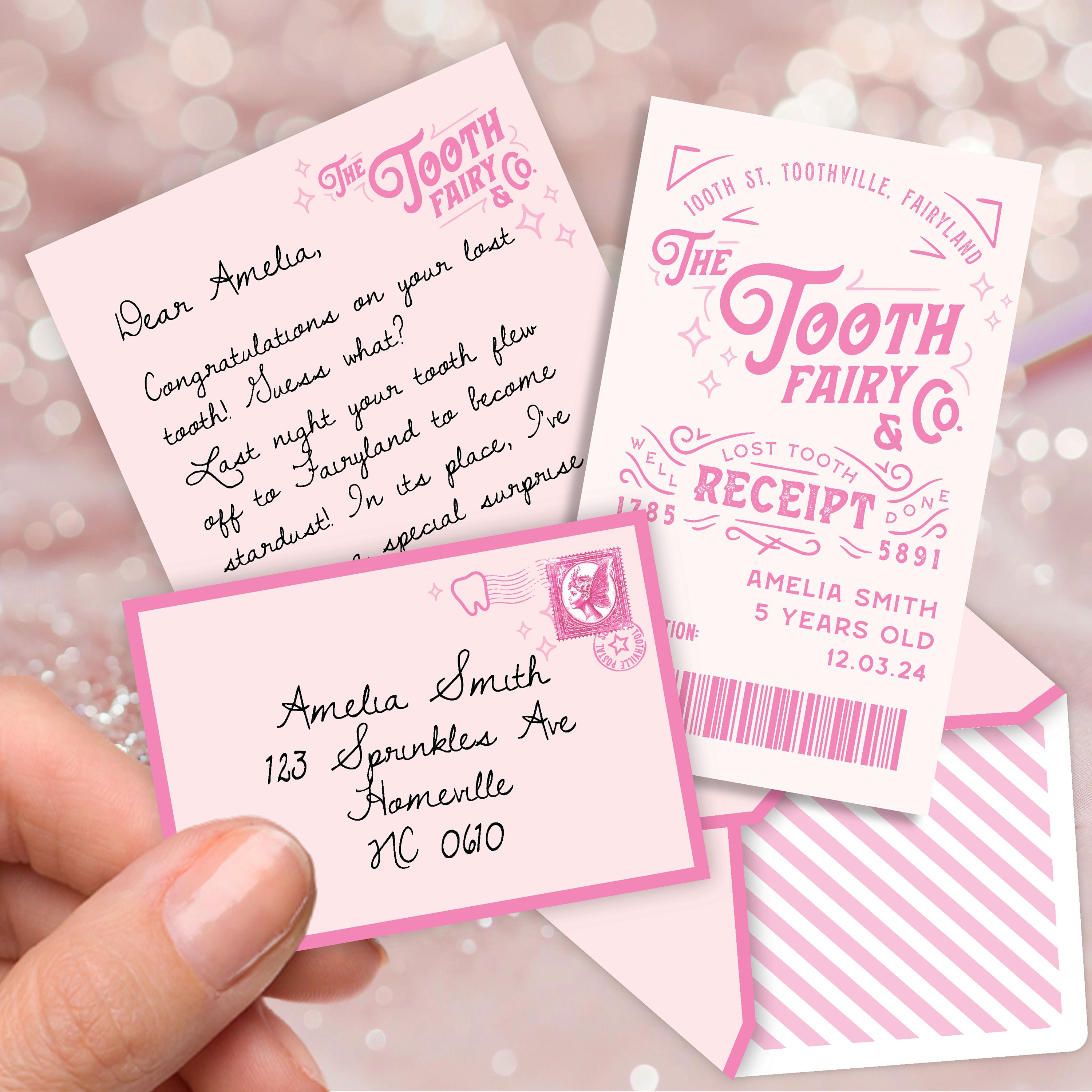 Pink Tooth Fairy Letter First Tooth Editable Tooth Fairy Letter Mini ...