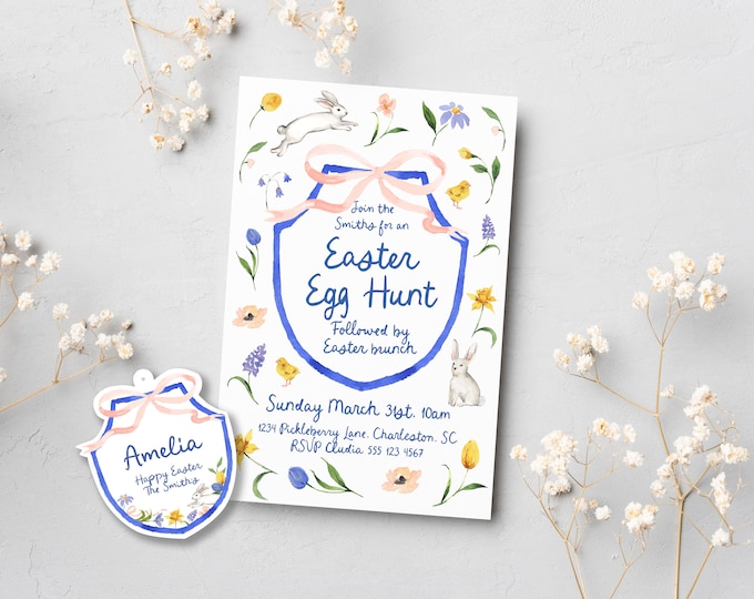 Easter Invitation Digital Download Easter Brunch Invitation Floral ...