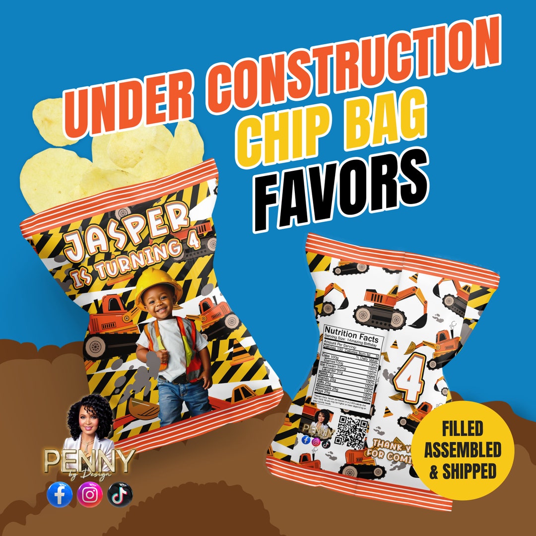 Construction Party Chip Bag Favors - Etsy