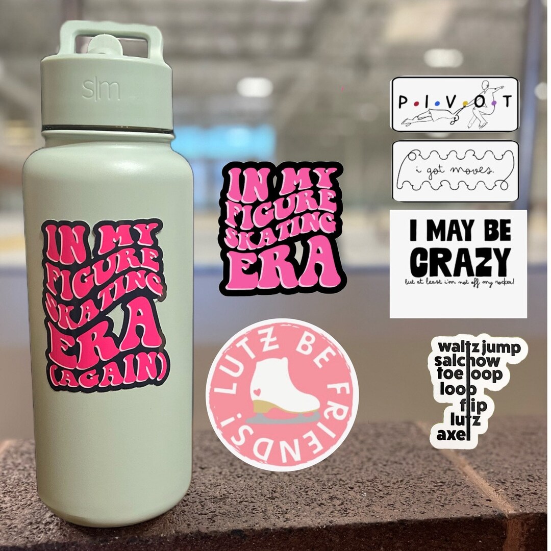 Figure Skating Die Cut Vinyl Sticker Glossy Figure Skating Decal Hydro ...
