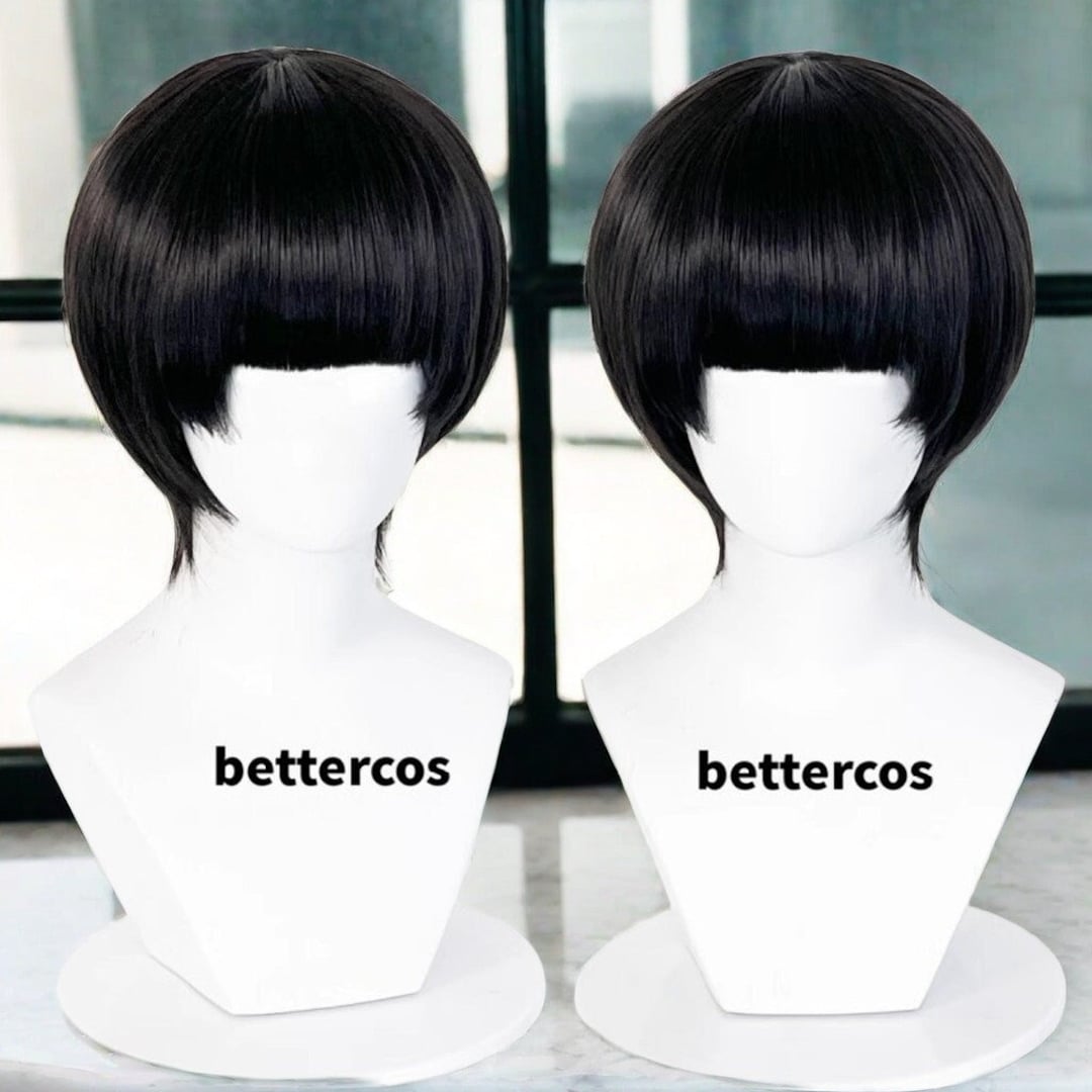 Shigeo Kageyama Cosplay Wig, Mob Psycho 100 Inspired Wig, Black Short ...