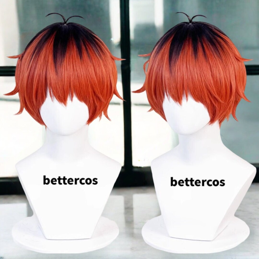 Frieren Beyond Journey's End Cosplay Wig, Orange Black Men Wig With ...