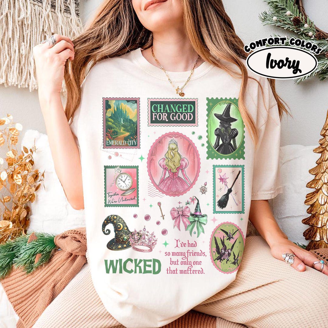 Retro Wicked Changed for Good Stamps Sweatshirt, Defy Gravity Wizard ...