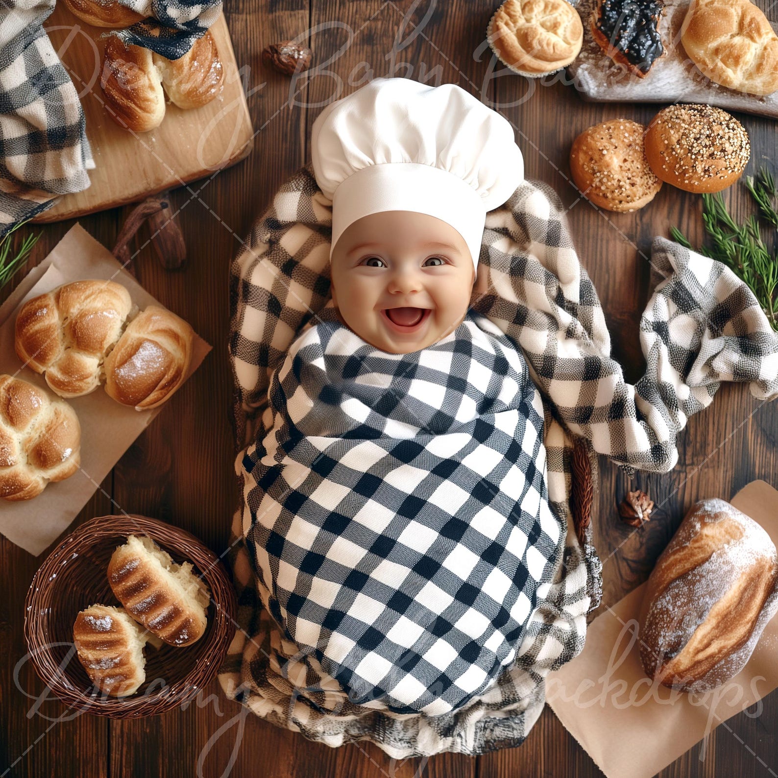 Newborn Chef Baby Faceswap Digital Backdrop (PNG) - Etsy