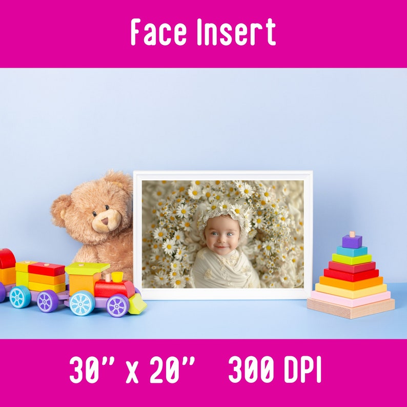 Newborn Digital Backdrop Face Insert, Newborn Baby Infant Faceswap ...
