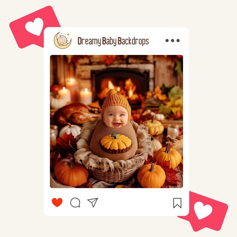Newborn Digital Backdrop Face Insert, Baby Thanksgiving Faceswap ...