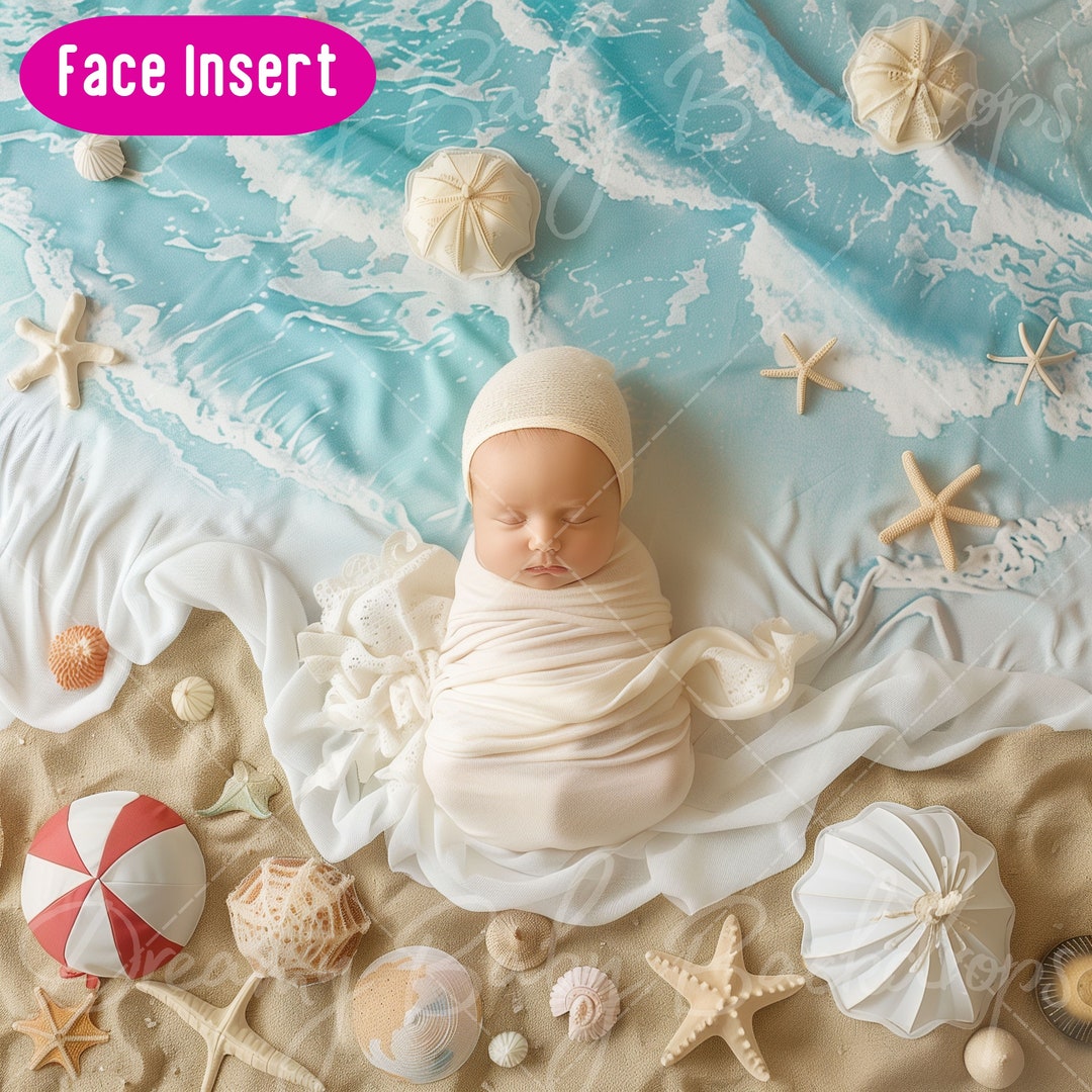 Newborn Digital Backdrop Face Insert, Newborn Baby Infant Faceswap ...