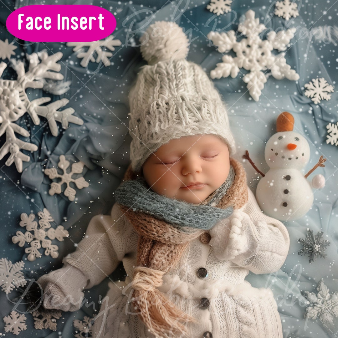 Newborn Digital Backdrop Face Insert, Newborn Baby Infant Faceswap ...