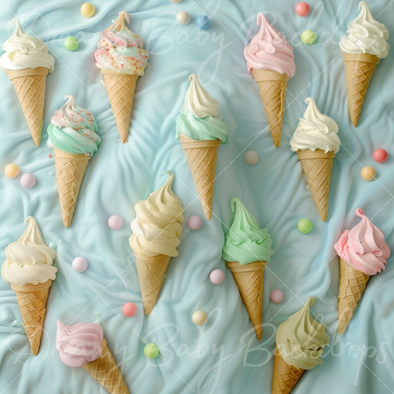 Newborn Digital Backdrop, Newborn Baby Icecream, Summer Sweet Composite ...