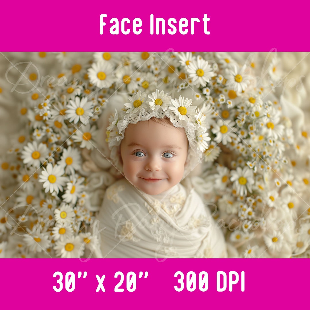 Newborn Digital Backdrop Face Insert, Newborn Baby Infant Faceswap ...