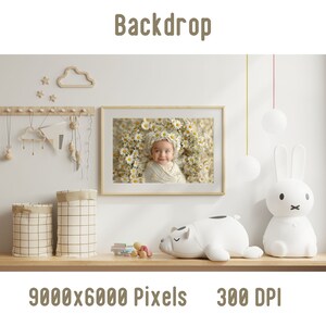 Newborn Digital Backdrop, Newborn Baby White Daisy Photography ...