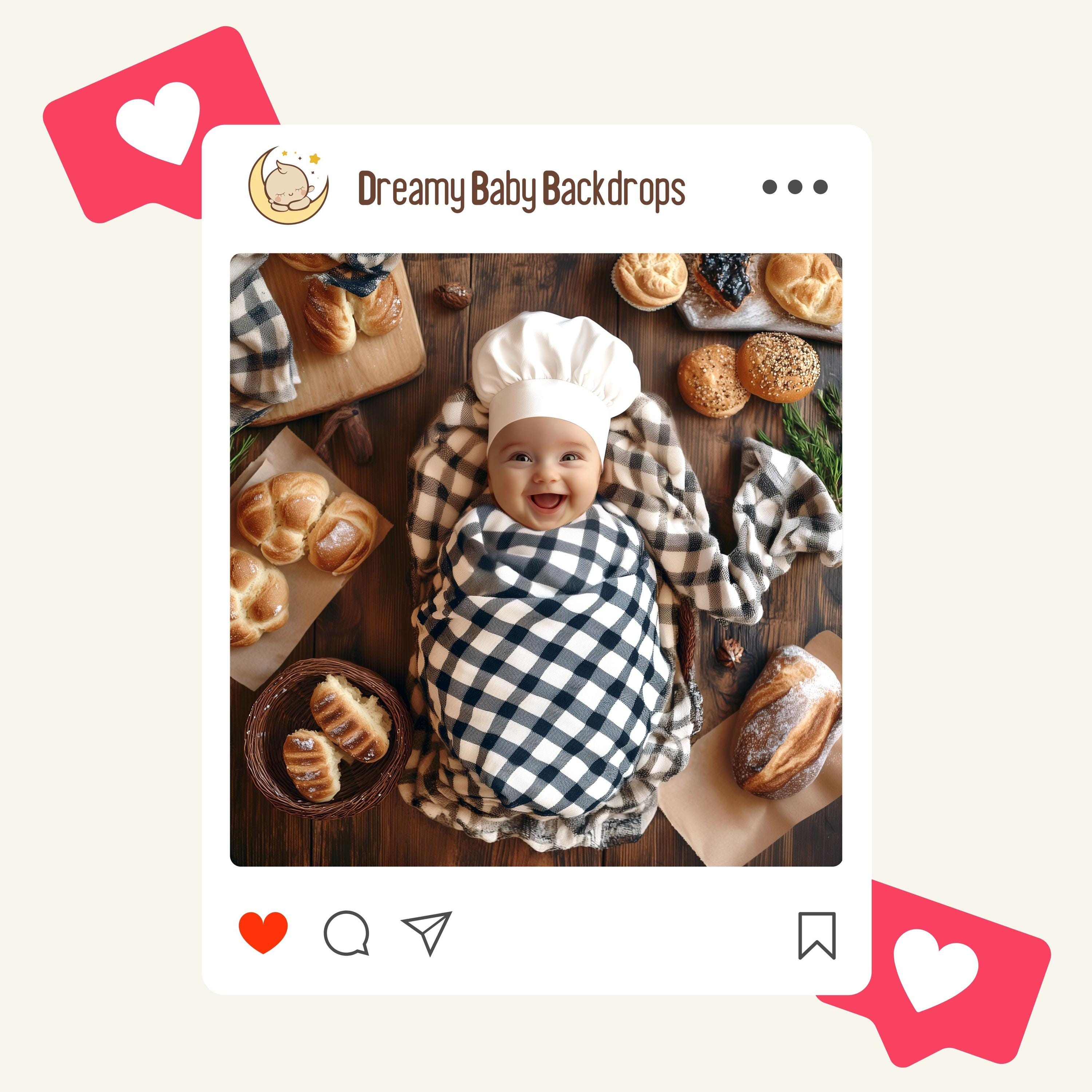Newborn Chef Baby Faceswap Digital Backdrop (PNG) - Etsy