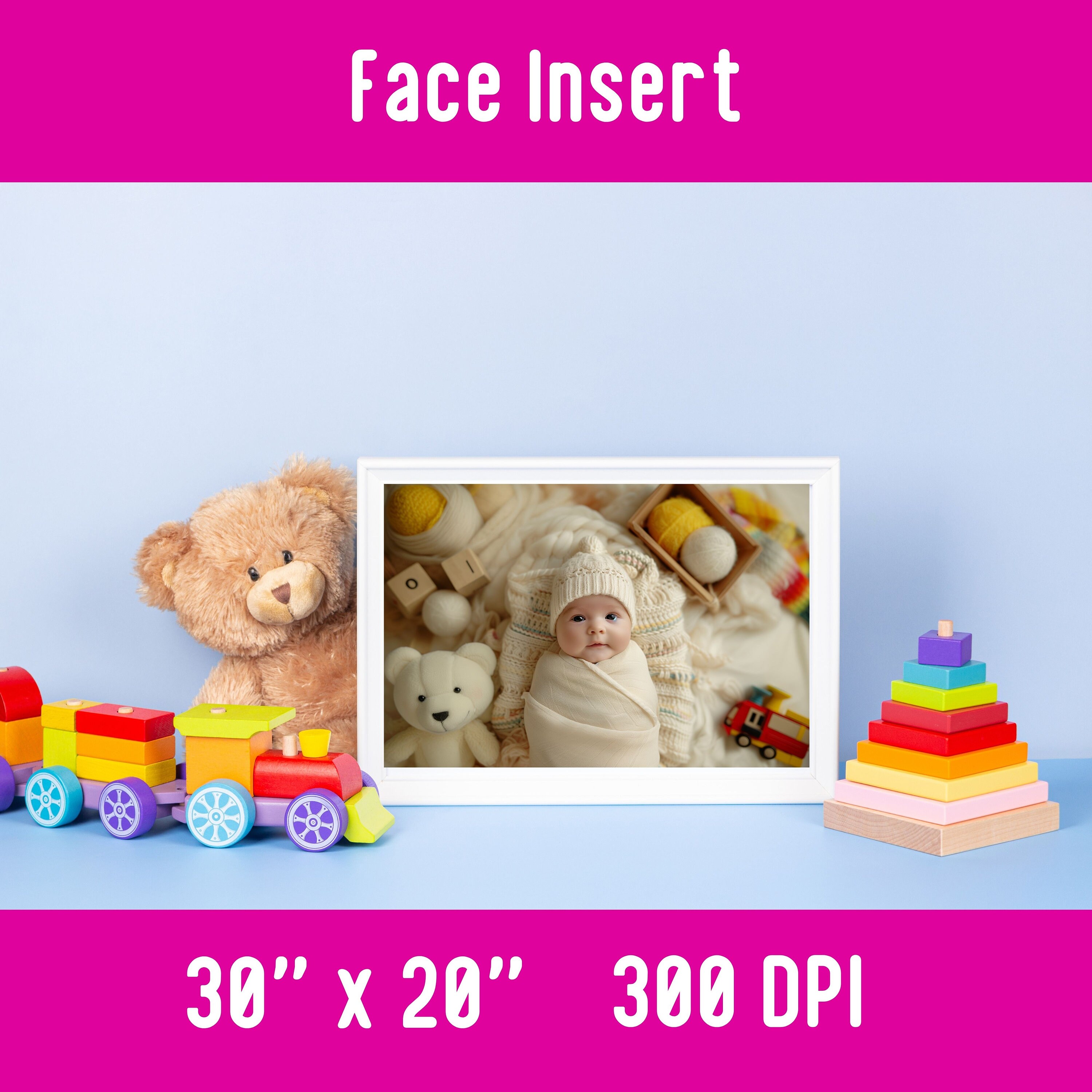 Newborn Digital Backdrop Face Insert, Newborn Baby Infant Faceswap ...