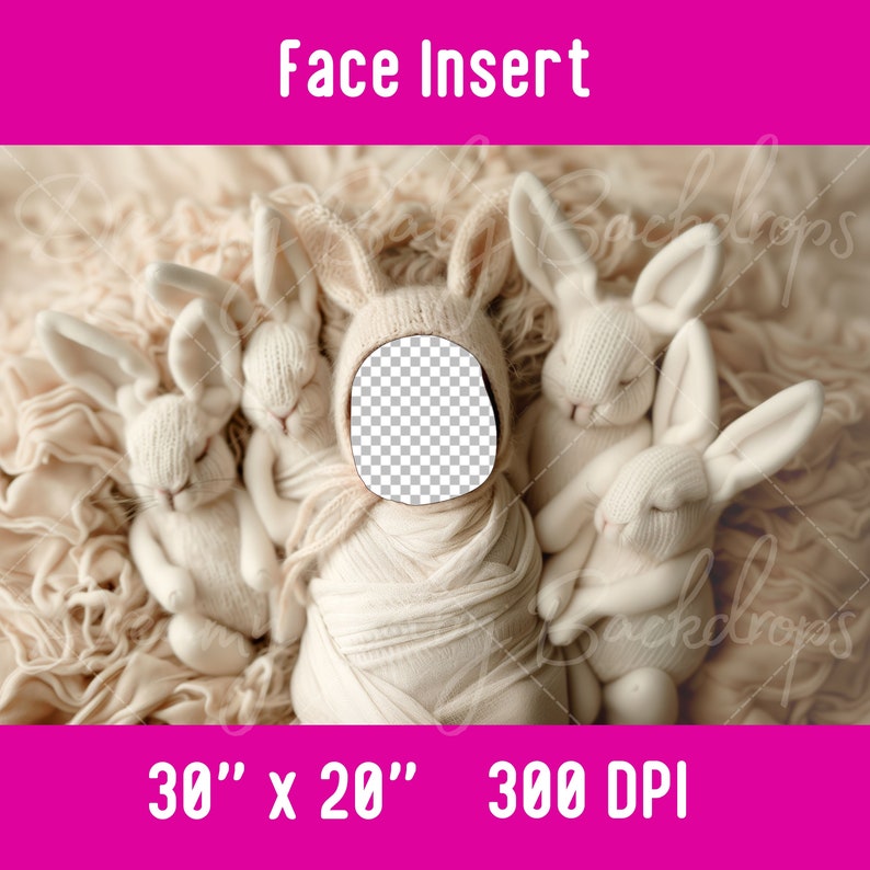 Newborn Digital Backdrop Face Insert, Newborn Baby Infant Faceswap ...