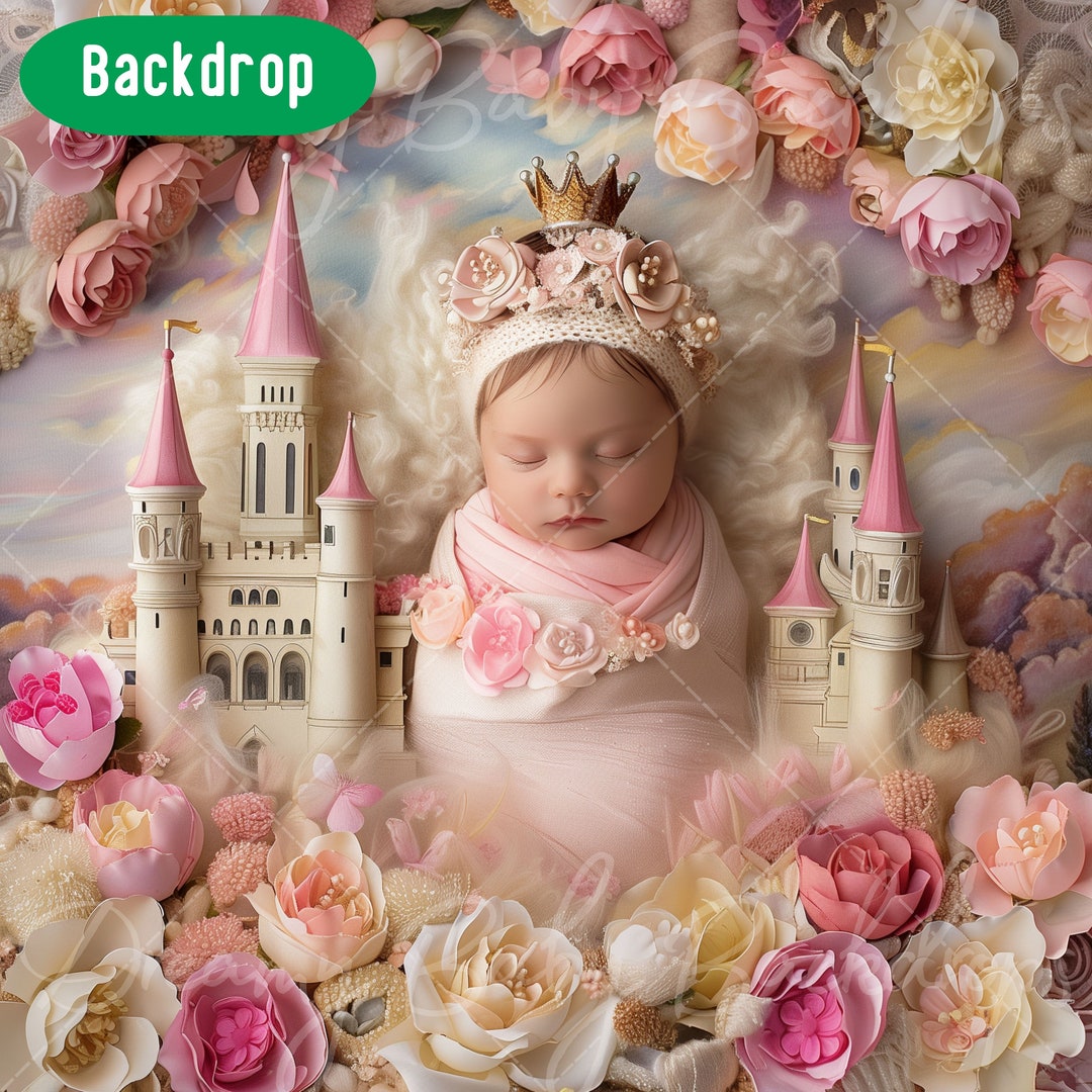 Newborn Digital Backdrop, Newborn Baby Princess Theme, Fantasy ...