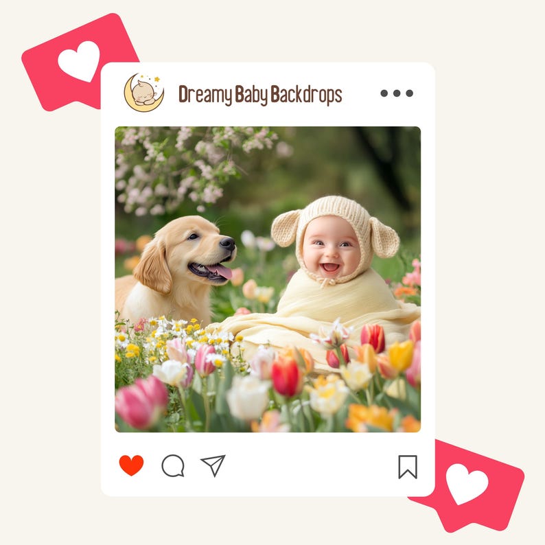 Newborn Digital Backdrop Face Insert, Baby Golden Retriever Faceswap ...