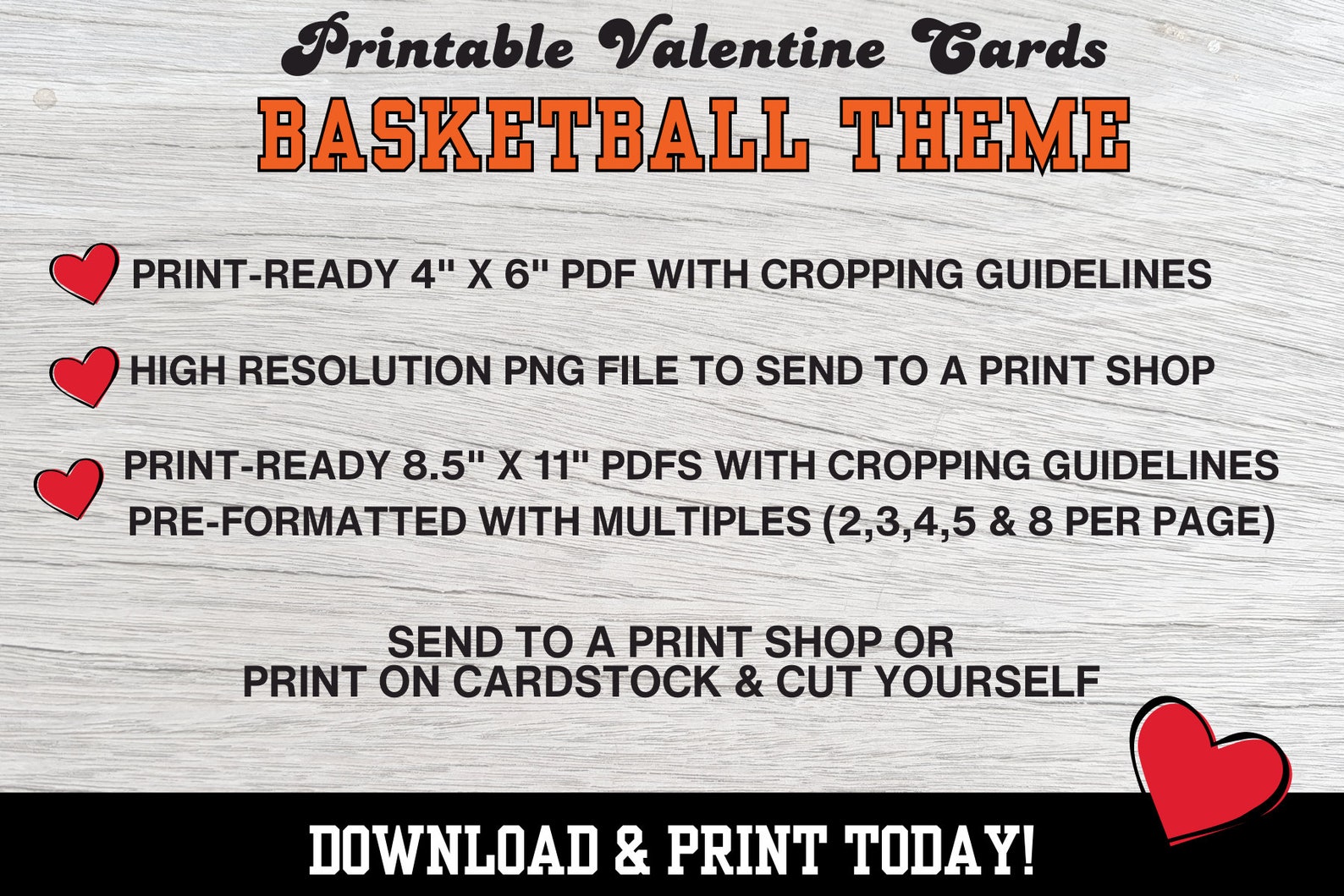 Printable Valentine Cards for Kids, Basketball Valentine Cards ...