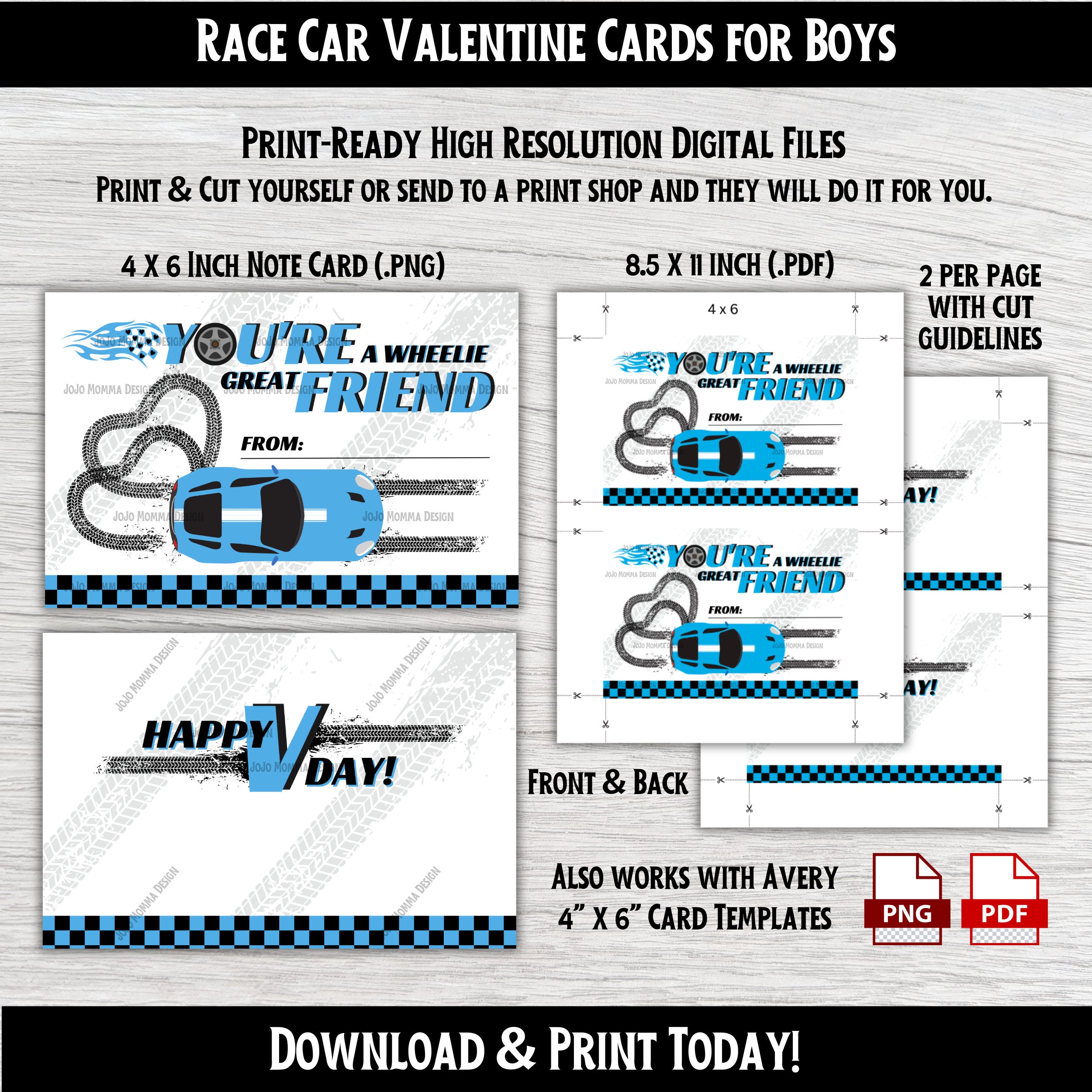 Printable Valentine Cards for Kids, Hot Wheel Race Car Valentine Cards ...