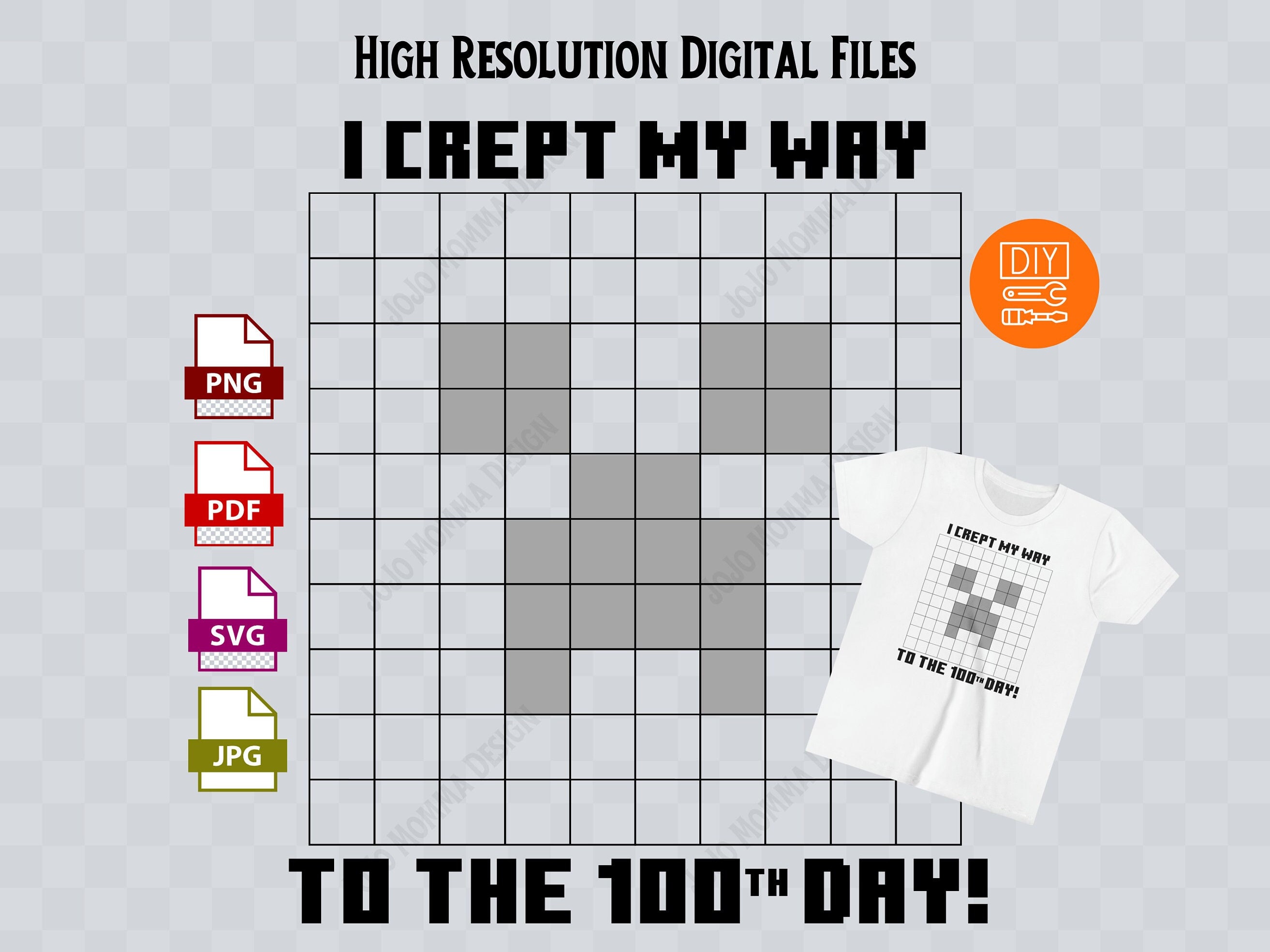 Printable DIY Minecraft Creeper Face Outline, 100 Days of School Shirt ...